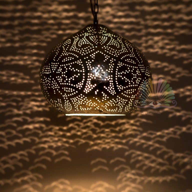 Oosterse filigrain hanglamp Morada vintage zilver. kopen? → Sukria